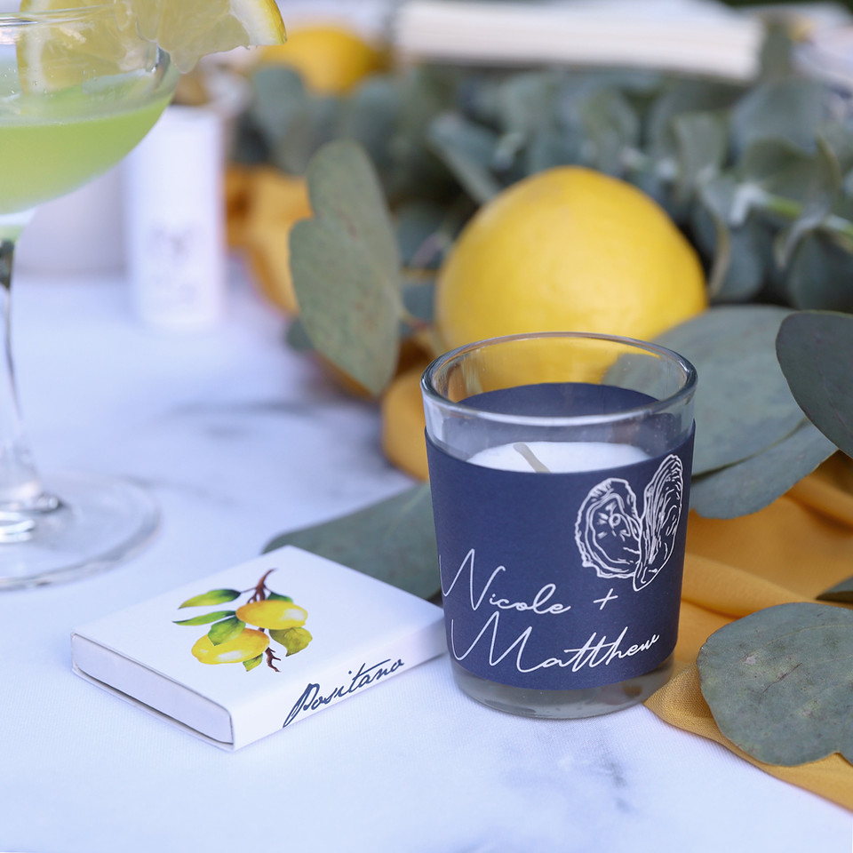 Classic Italian Wedding Lemon Custom Photo Matchbox | Square Box- Photo ...