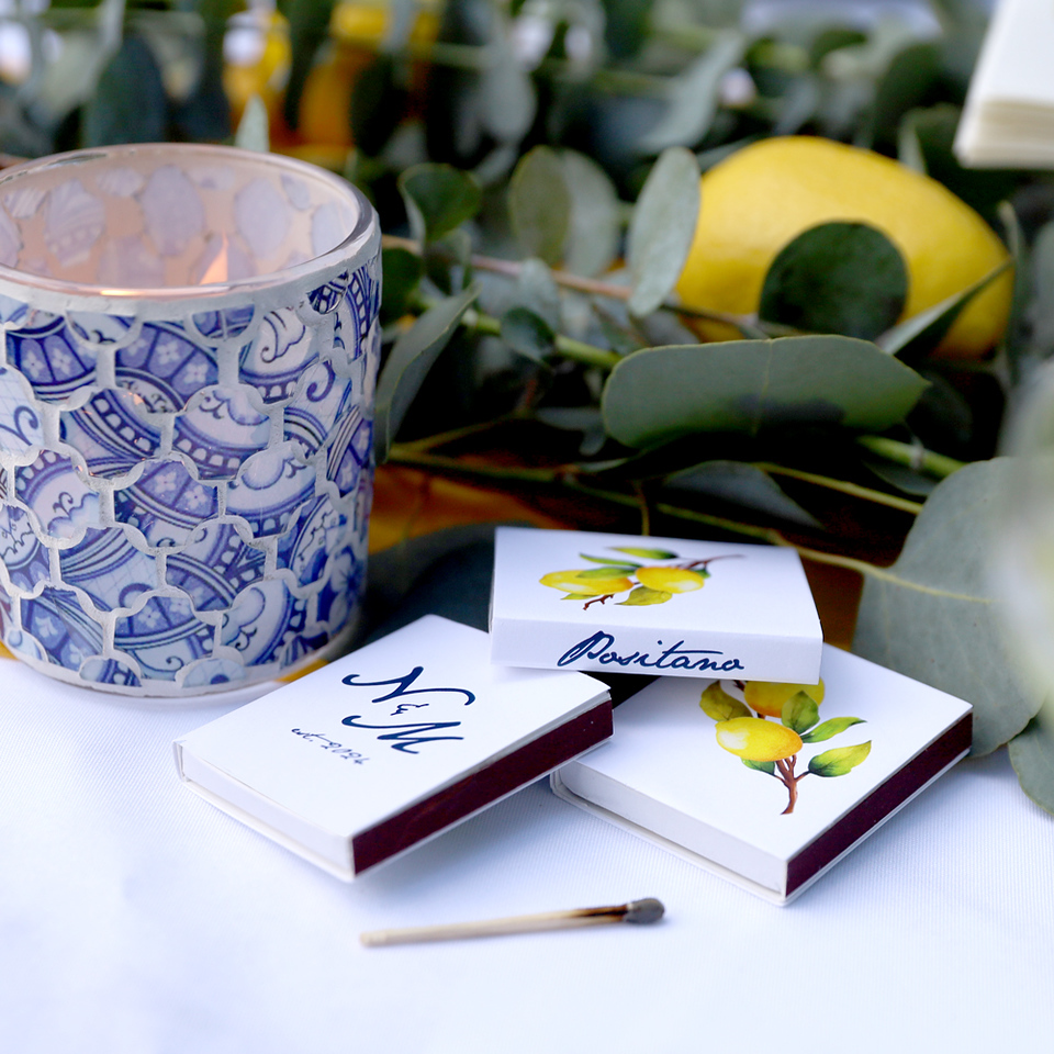 Classic Italian Wedding Lemon Custom Photo Matchbox | Square Box- Photo ...