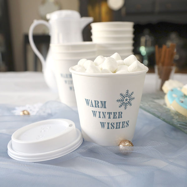 Warm Winter Wishes Snowflake Cup | 8oz Paper Cup | For Your Party Warm Winter Wishes Snowflake Cup | 8oz Paper Cup | For Your Party