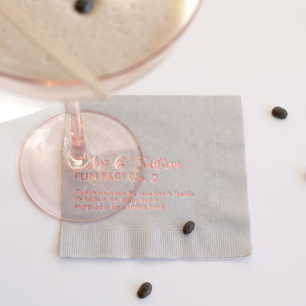 Modern Fun Fact Square Cocktail Napkin | For Your Party