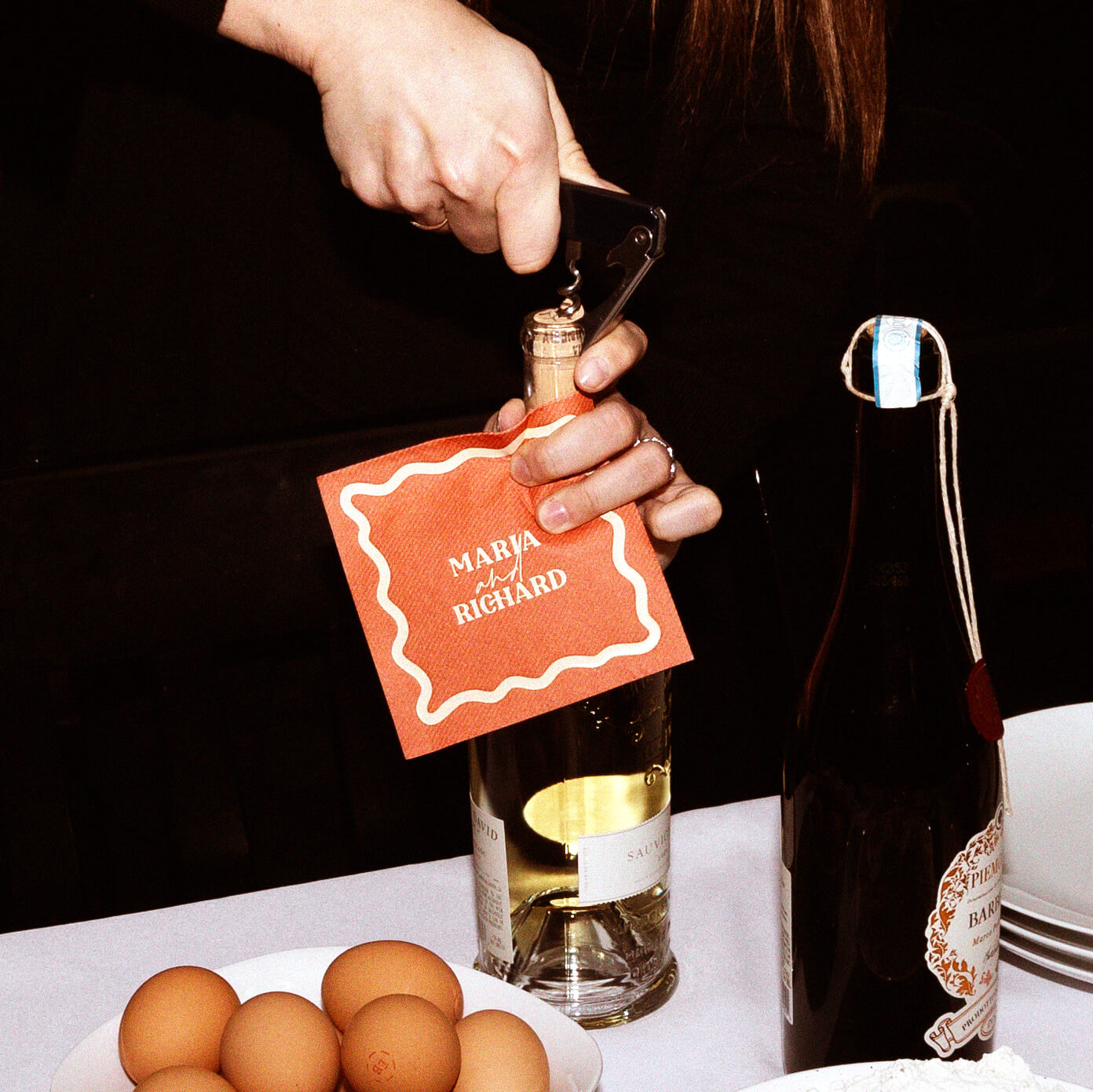 Pasta Party Names Napkin | Square Linen Like Cocktail Napkin | For Your ...