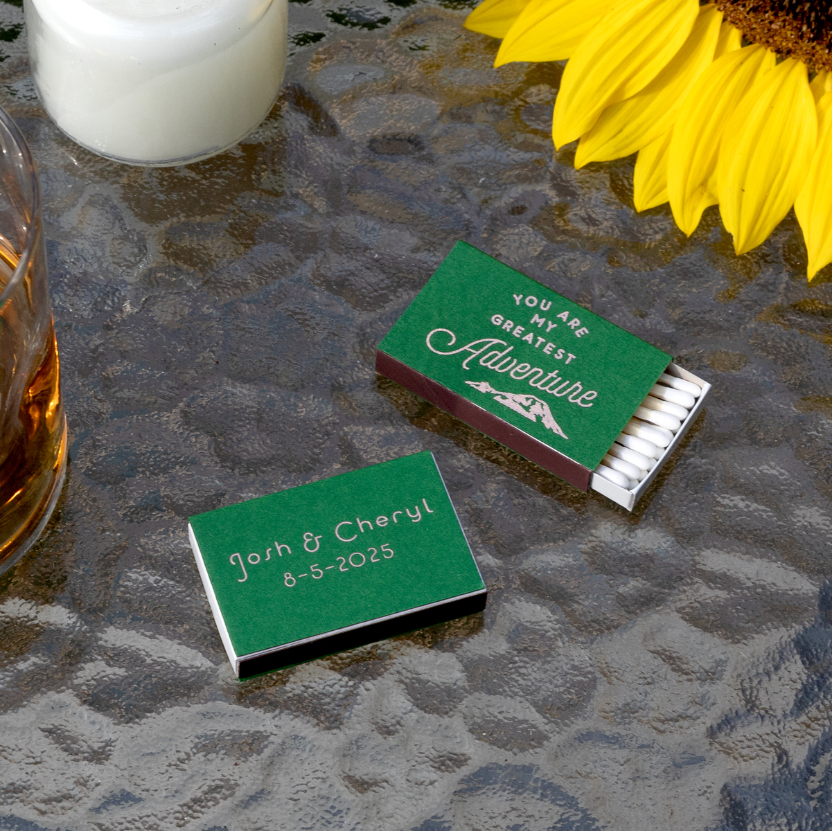 Adventure Mountains Matchbox | Square Matchbox Horizontal | For Your Party